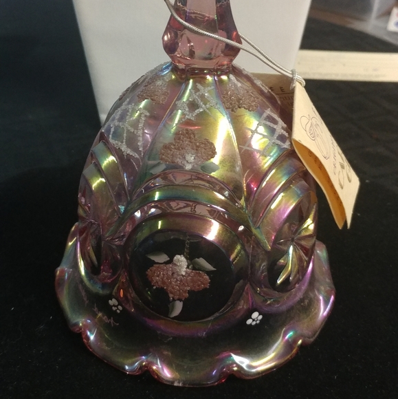 Fenton | Accents | Fenton Rosepink Carnival Glass Bell | Poshmark